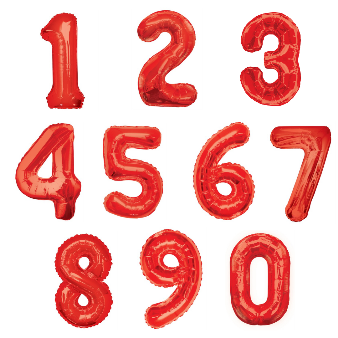 Red Number Balloons – Pink Flamingo Party Co.