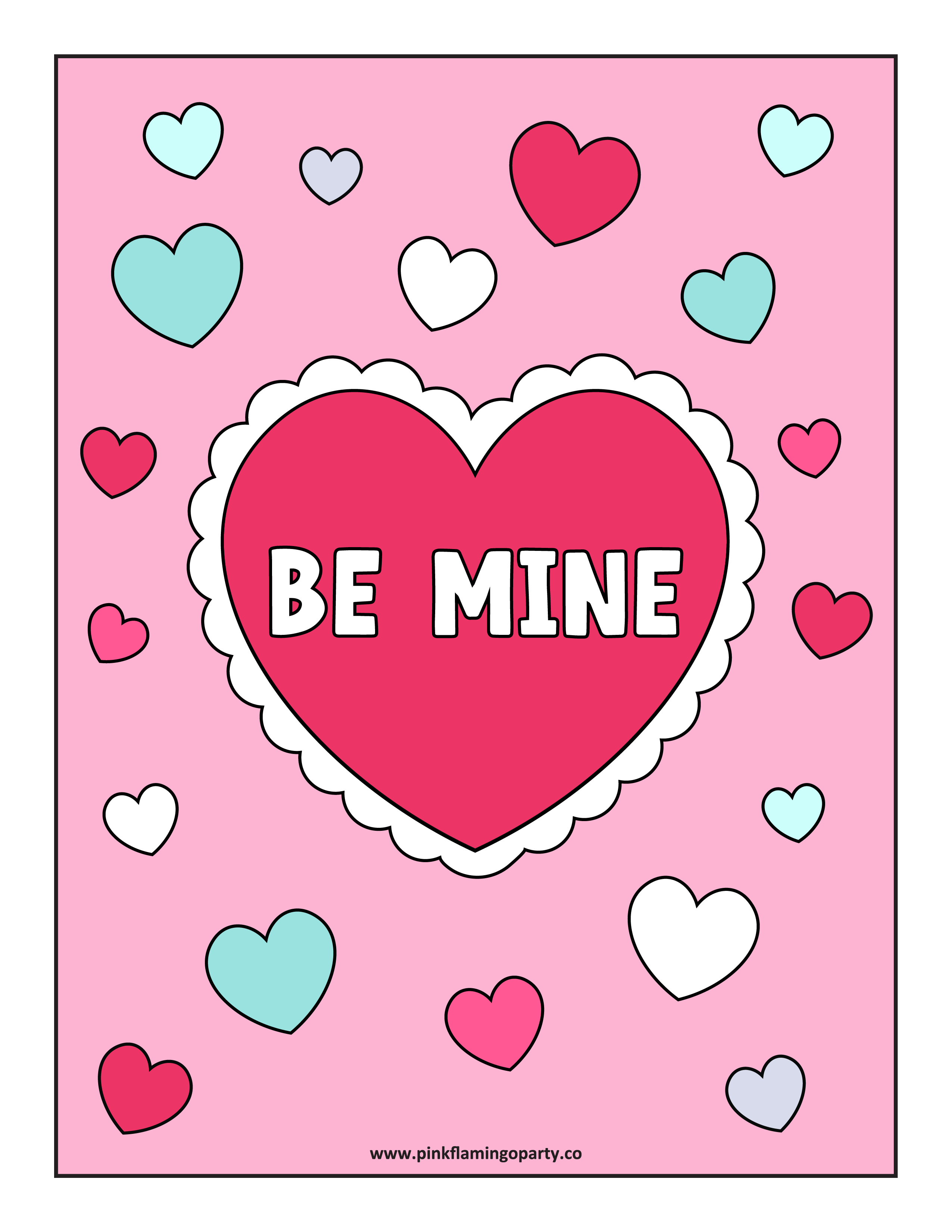 Be Mine Valentine's Day Printable – Pink Flamingo Party Co.