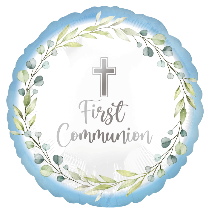 First Communion Round Balloon – Pink Flamingo Party Co.
