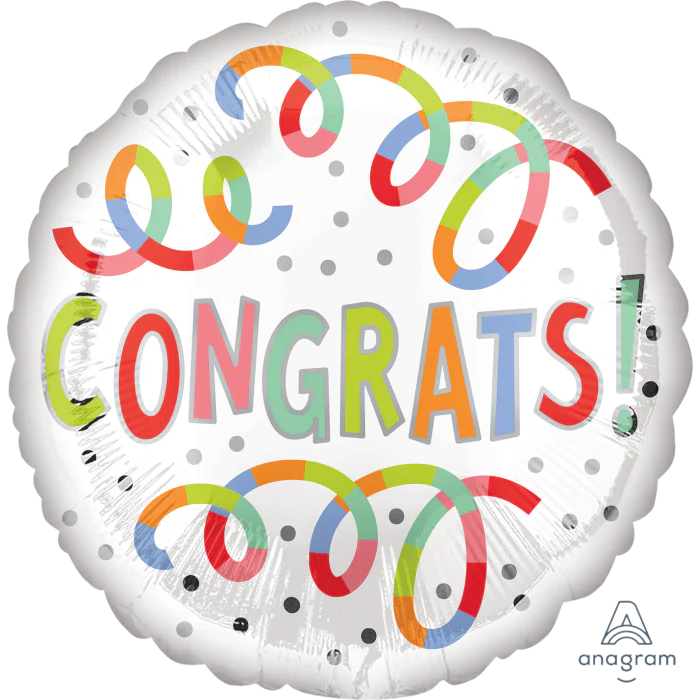 Swirly Congrats Balloon – Pink Flamingo Party Co.