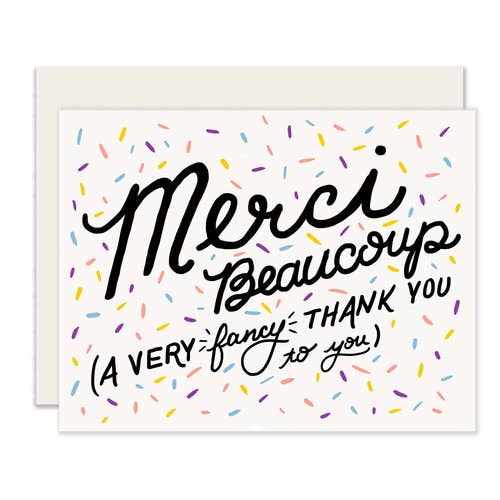 Merci "Fancy" Thank You Card – Pink Flamingo Party Co.