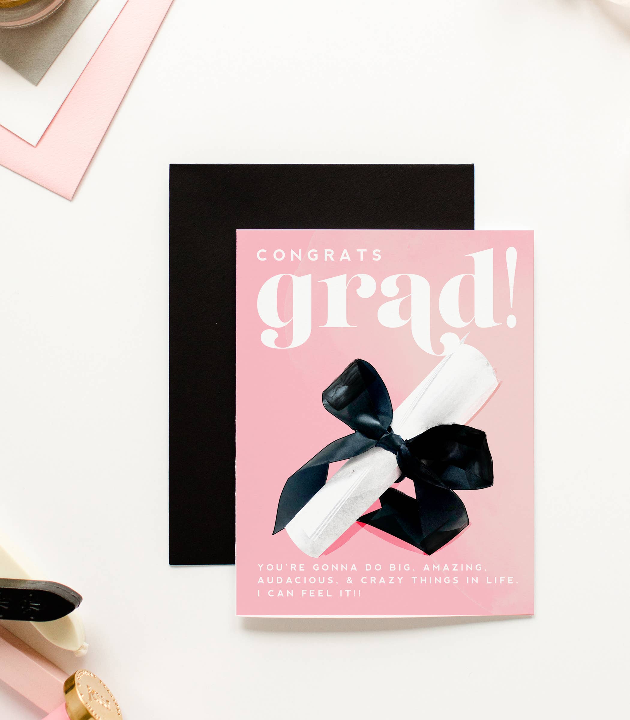 Congrats Grad! Graduation Celebration Card – Pink Flamingo Party Co.