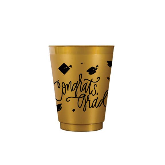 Congrats, Grad! | Gold Flex Cups – Pink Flamingo Party Co.