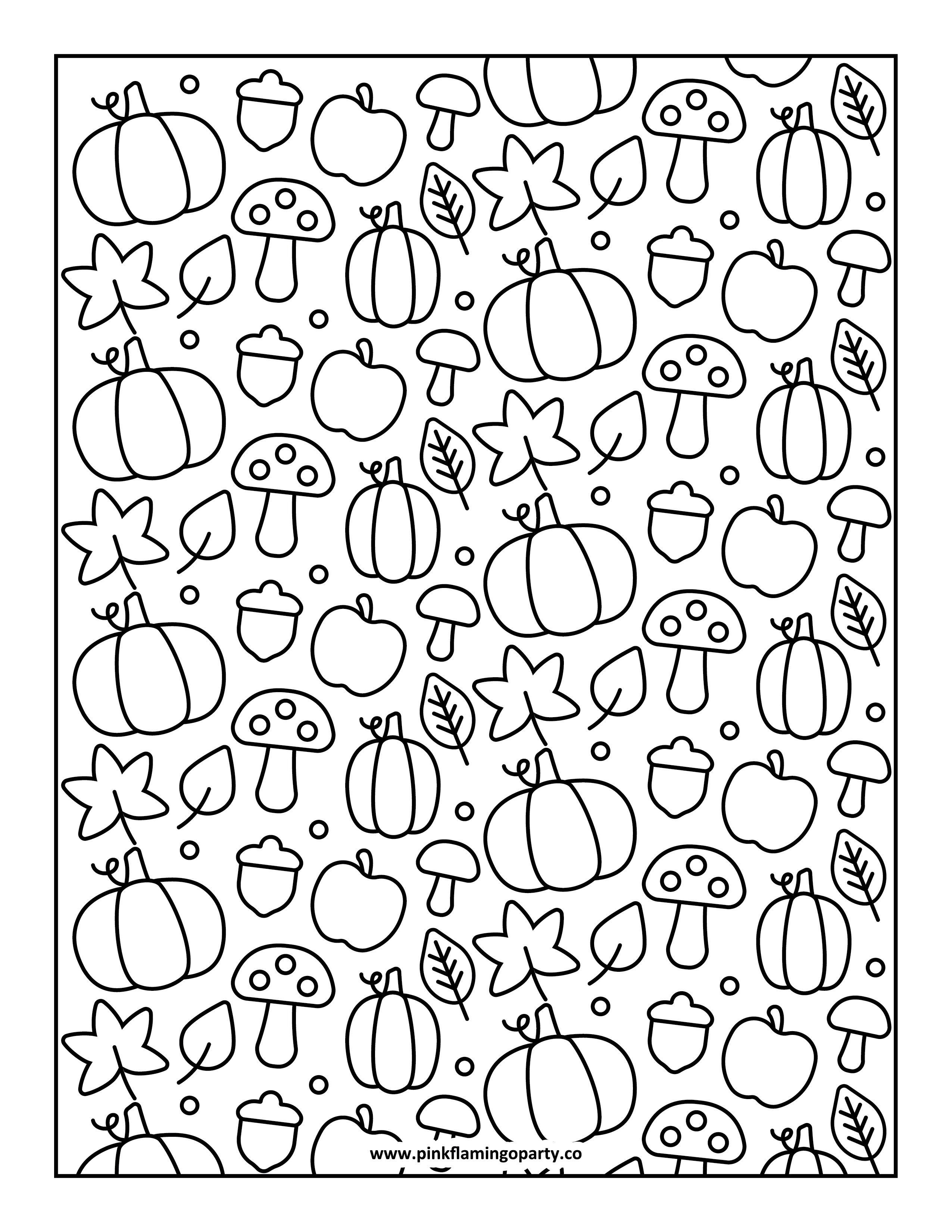Fall Patterns Coloring Sheet – Pink Flamingo Party Co.