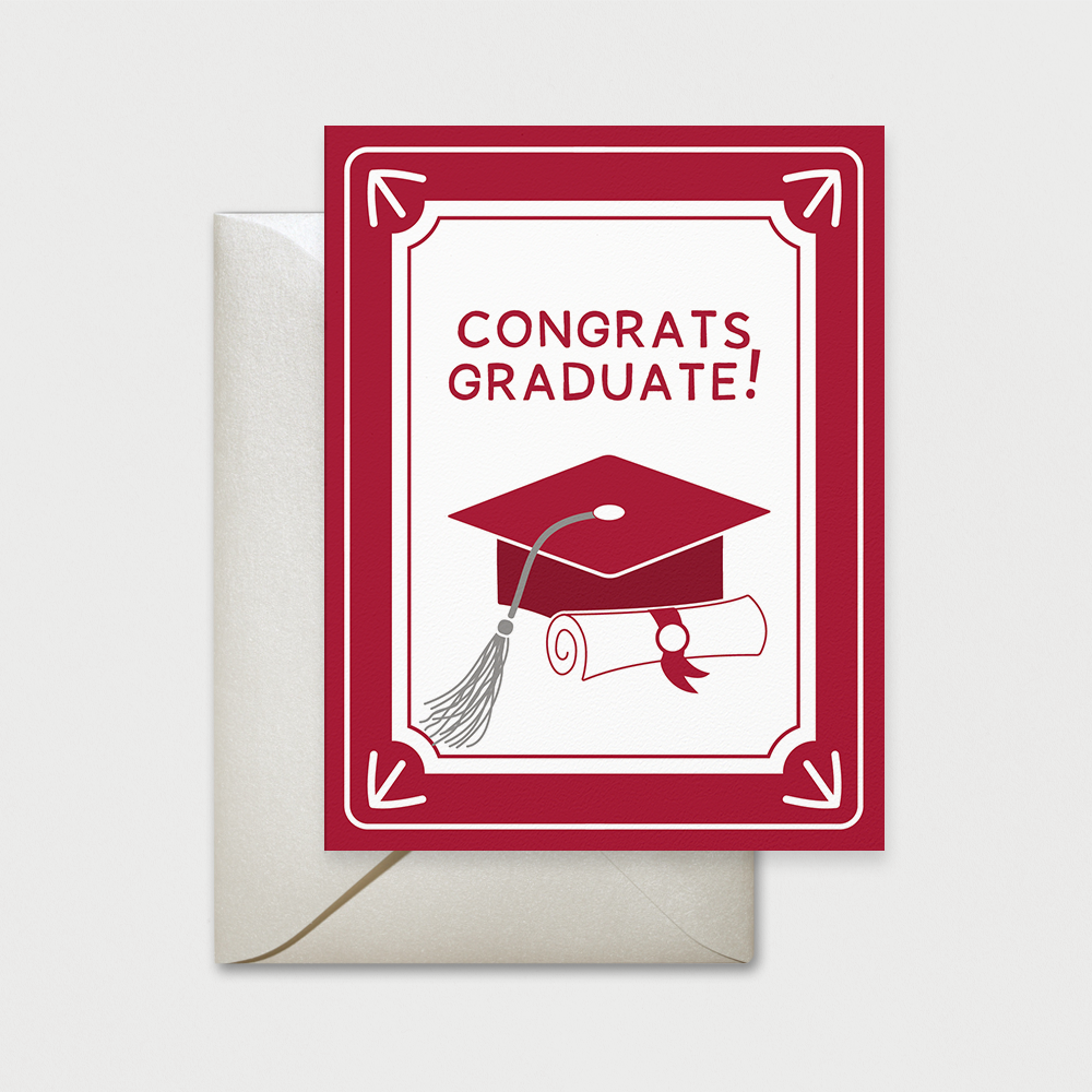 Maroon Graduation Card – Pink Flamingo Party Co.