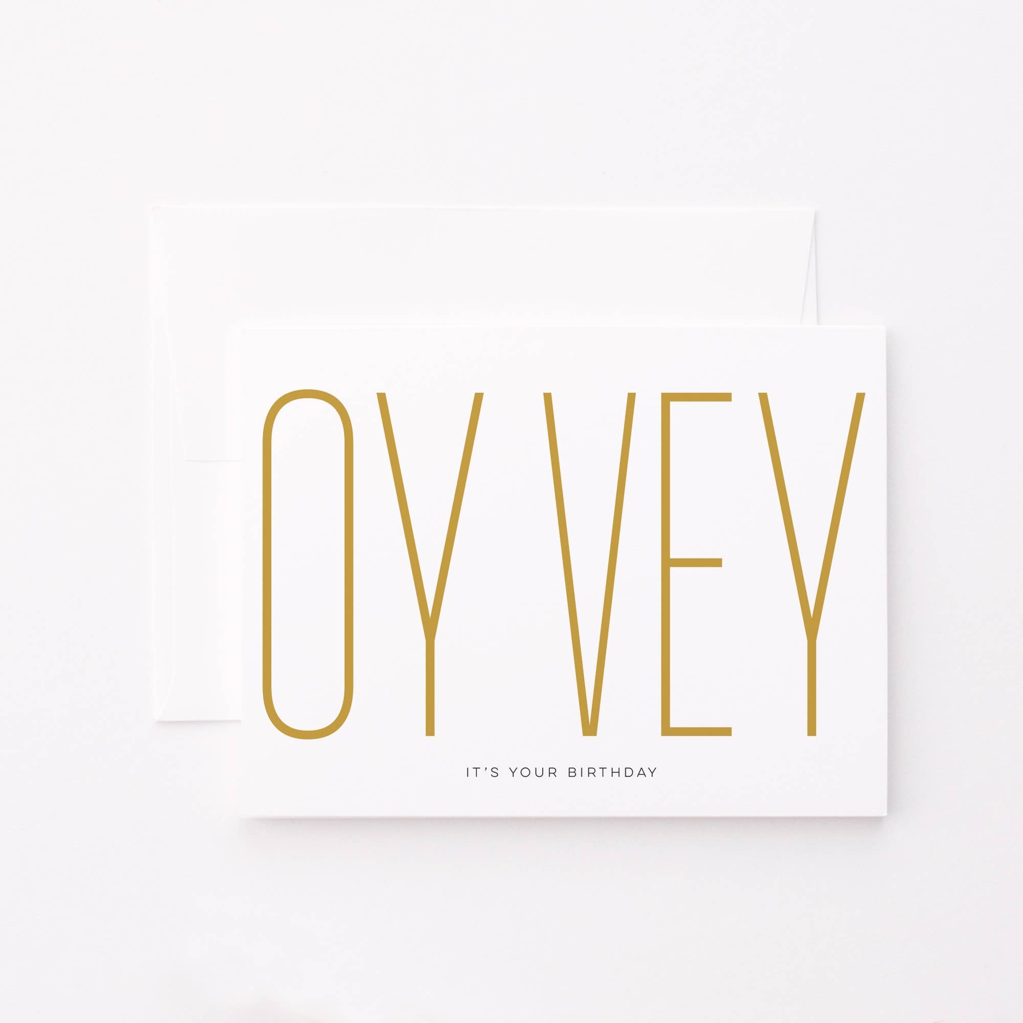 Modern Oy Vey Birthday Card – Pink Flamingo Party Co.